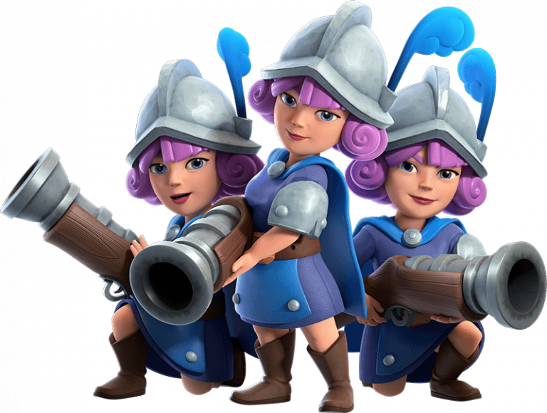 Três Mosqueteiras - Wiki da Carta | Clash Royale Dicas
