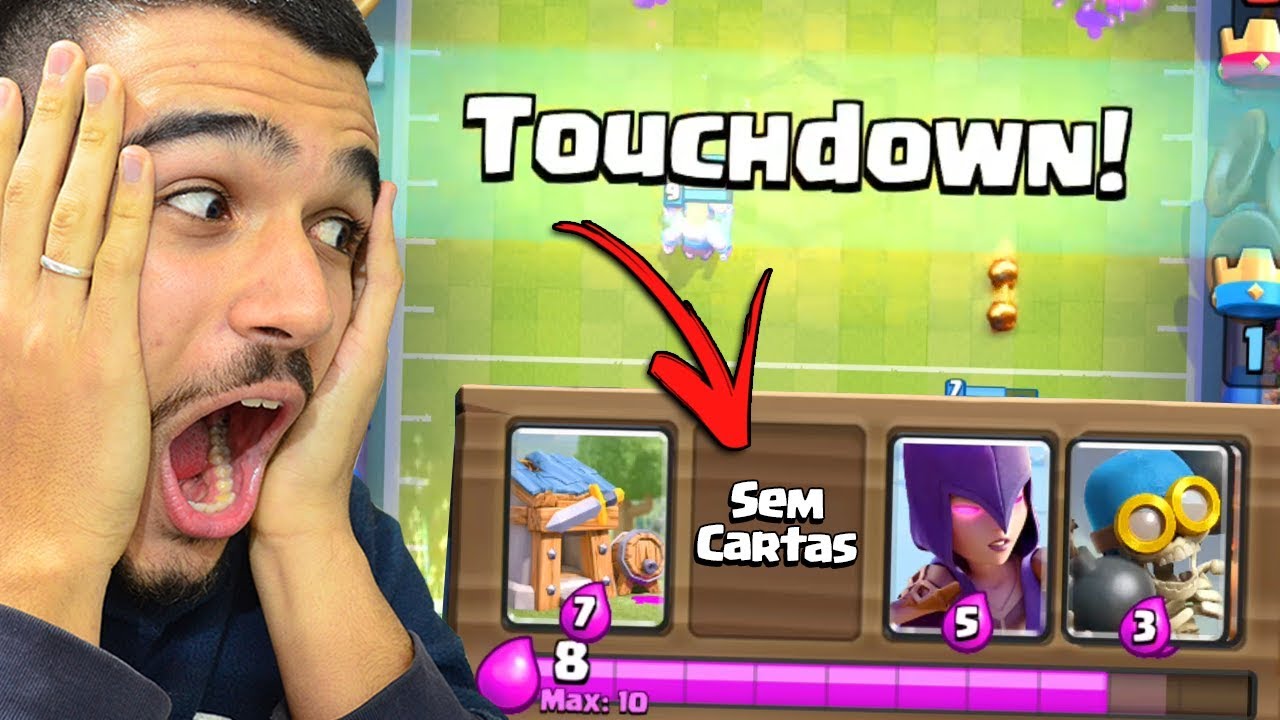 JOGUEI SÓ COM 3 CARTAS NA MÃO NO NOVO DESAFIO TOUCHDOWN DO CLASH ROYALE ...