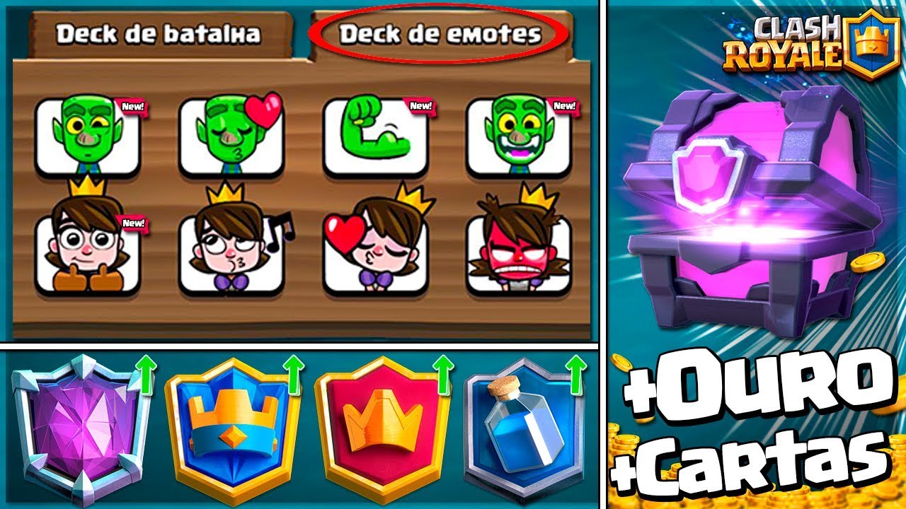 NOVO "DECK DE EMOTES", BAÚS COM MAIS CARTAS E MAIS OURO E MUITAS ...